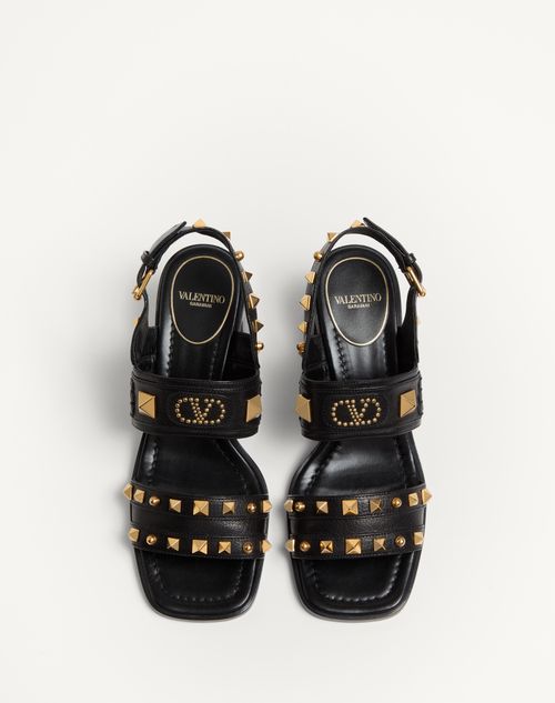 Plaster Caster Buffalo Sandal 60mm for Woman in Black | Valentino WX