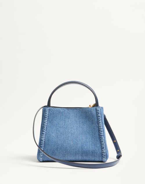 Valentino Garavani Alltime Medium Handbag In Denim With Valentino Garavani Alltime Medium Handbag In Denim With