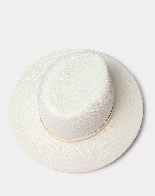 The Bold Edition Vlogo Woven Panama Fedora Hat With Metal Detail for ...