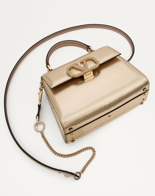 Small Valentino Garavani Vsling Handbag In Metallic Karung Small Valentino Garavani Vsling Handbag In Metallic Karung