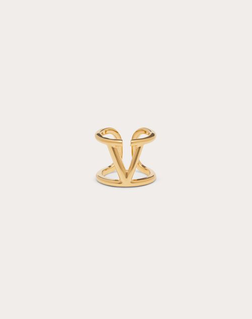 Vlogo Signature Metal Ring for Woman in Gold | Valentino US