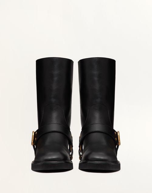 Vlogo Signature Calfskin Ankle Boot 30mm for Woman in Black Vlogo Signature Calfskin Ankle Boot 30mm for Woman in Black