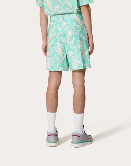 Cotton Poplin Bermuda Shorts With Metamorphos Wheatsheaf Print for Man ...