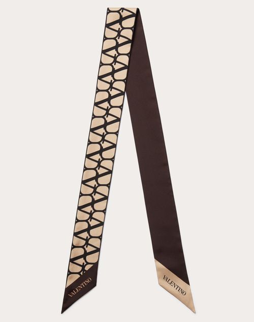 Toile Iconographe Silk Bandeau Scarf for Woman in Beige/black ...