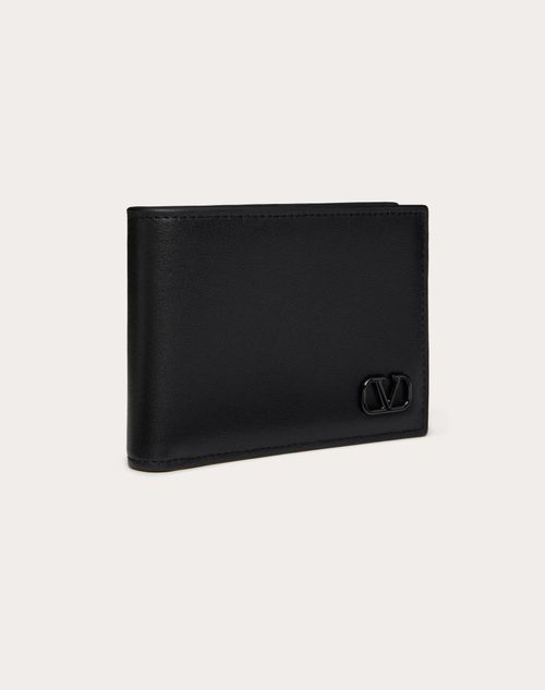 Vlogo Signature Wallet For Us Dollars for Man in Black | Valentino US