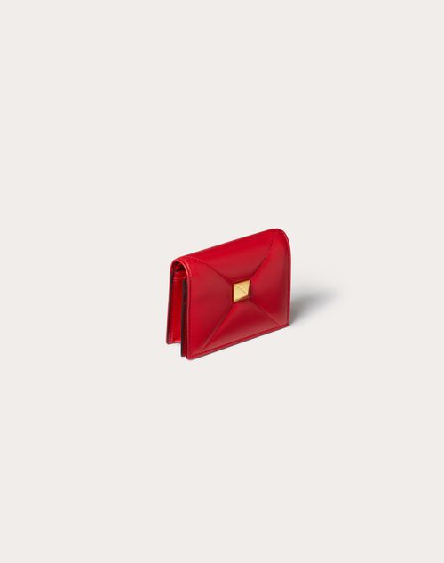 Small Nappa Roman Stud Wallet for Woman in Rose Cannelle | Valentino US