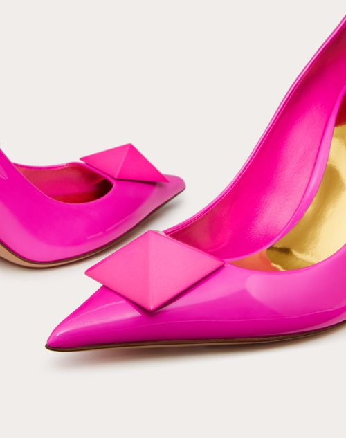 ONE STUD PATENT LEATHER PUMP WITH MATCHING STUD 100 MM | atelier-yuwa ...