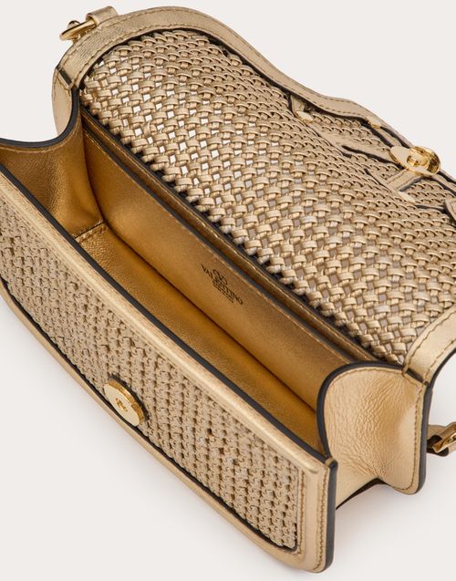 Valentino Garavani Locò Small Shoulder Bag In Metallic Woven Valentino Garavani Locò Small Shoulder Bag In Metallic Woven