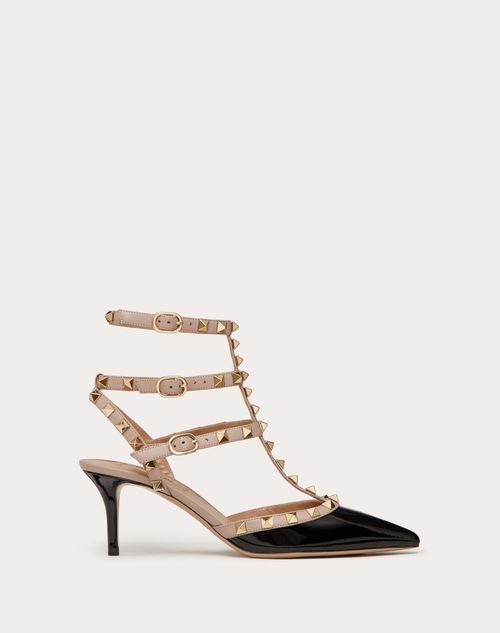 Rockstud Caged Pump 65mm for Woman in Black/poudre | Valentino US