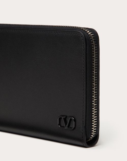 Vロゴ シグネチャー ウォレット for メンズ インチ ブラック Vロゴ シグネチャー ウォレット for メンズ インチ ブラック