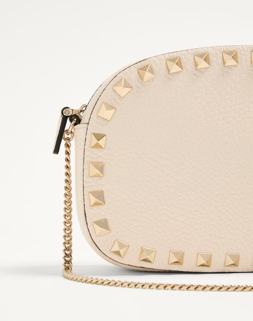 Mini Rockstud Crossbody Bag In Grainy Calfskin for Woman in Light Ivory ...
