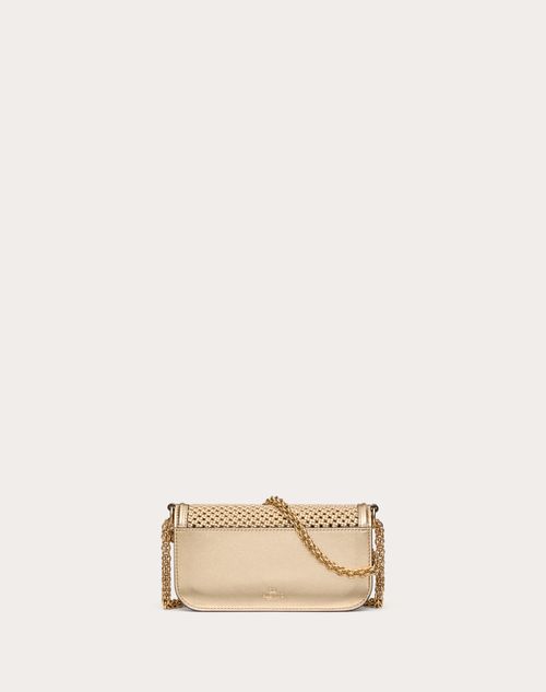 Valentino Garavani Locò Small Shoulder Bag In Metallic Woven Valentino Garavani Locò Small Shoulder Bag In Metallic Woven