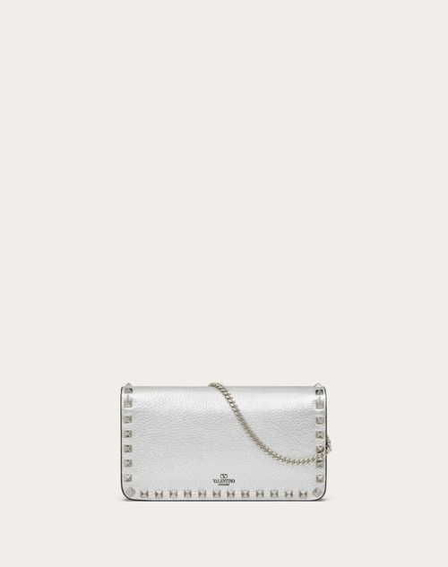 Rockstud Metallic Grainy Calfskin Wallet With Chain for Rockstud Metallic Grainy Calfskin Wallet With Chain for