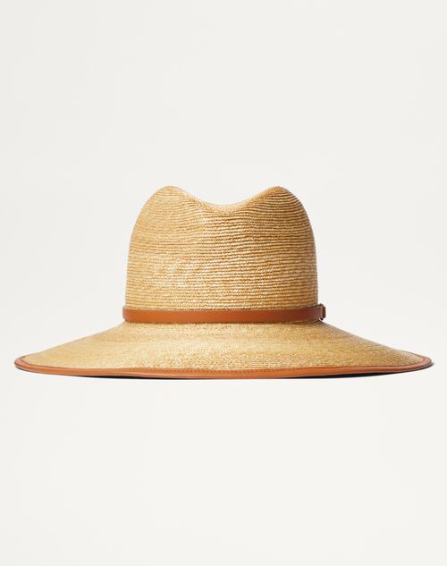 Vlogo Signature Straw And Leather Fedora Hat for Woman in Natural ...