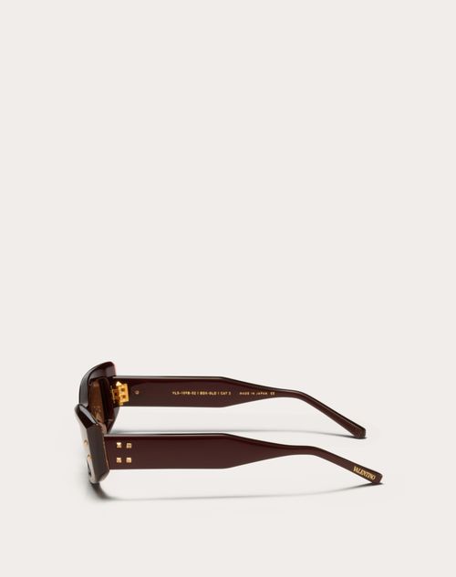 Iv - Rectangular Acetate Frame for Woman in Maroon/dark Brown ...