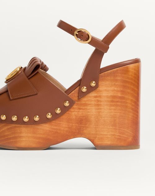 Vlogo Signature Calfskin Clog Sandal With Fringes 120mm for Vlogo Signature Calfskin Clog Sandal With Fringes 120mm for