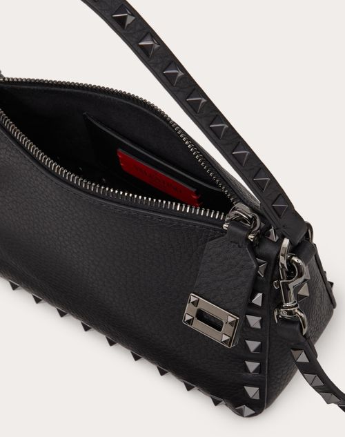 Small Rockstud Grainy Calfskin Crossbody Bag for Woman in Small Rockstud Grainy Calfskin Crossbody Bag for Woman in