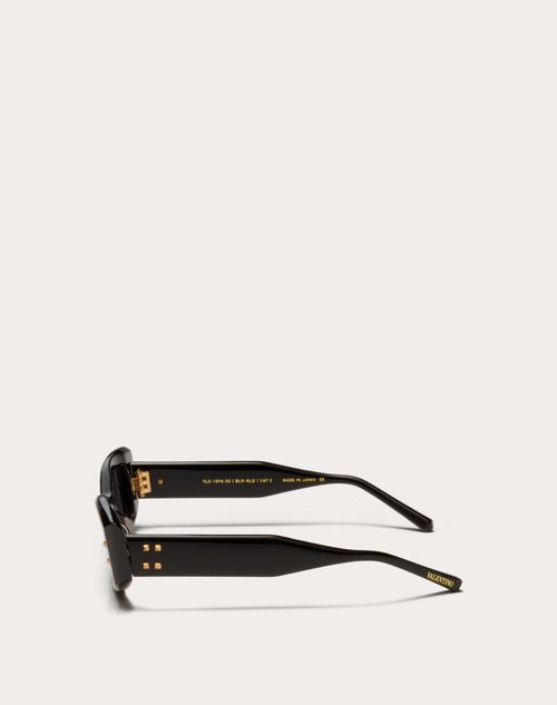 Iv - Rectangular Acetate Frame for Woman in Black/dark Grey | Valentino ME