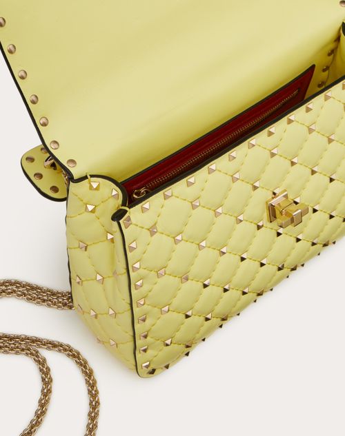 Medium Nappa Rockstud Spike Bag for Woman in Black | Valentino US