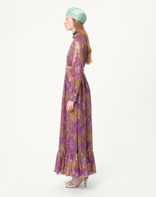 Long Embroidered Dress In Fil Coupe' Lame' Cachemire Apres L Long Embroidered Dress In Fil Coupe' Lame' Cachemire Apres L