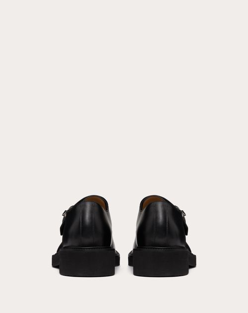 Single Monk Strap Vlogo Locker In Calfskin for Man in Black | Valentino TW