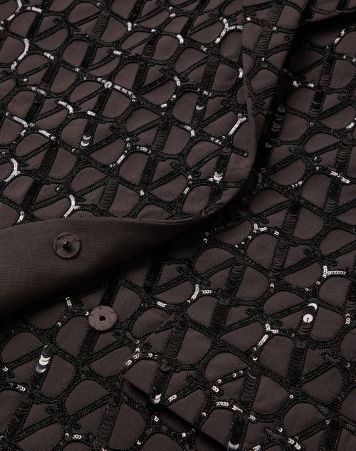 Dry Tailoring Wool Embroidered Blazer for Woman in Ebony/black ...