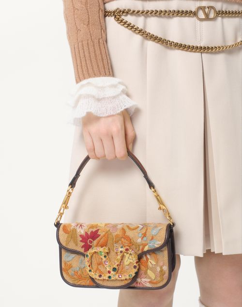 Valentino Garavani Locò Small Shoulder Bag Embroidered With Valentino Garavani Locò Small Shoulder Bag Embroidered With