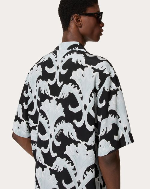 Silk Bowling Shirt With Metamorphos Wall Print for Man in Silk Bowling Shirt With Metamorphos Wall Print for Man in