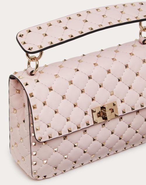 Medium Nappa Rockstud Spike Bag for Woman in Black | Valentino US