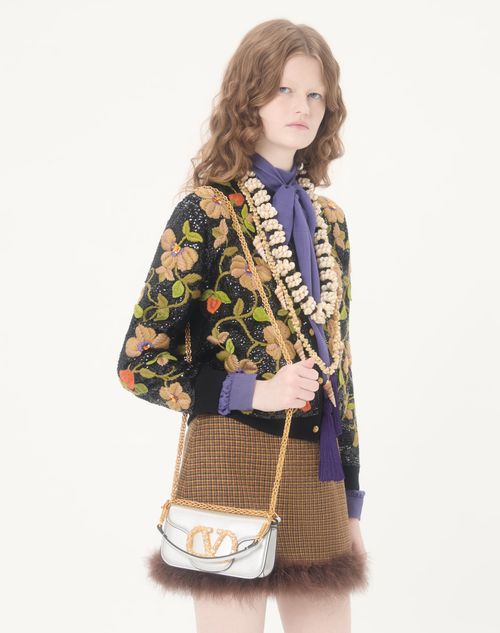 Valentino Garavani Locò Small Shoulder Bag In Laminated Calfskin With ...