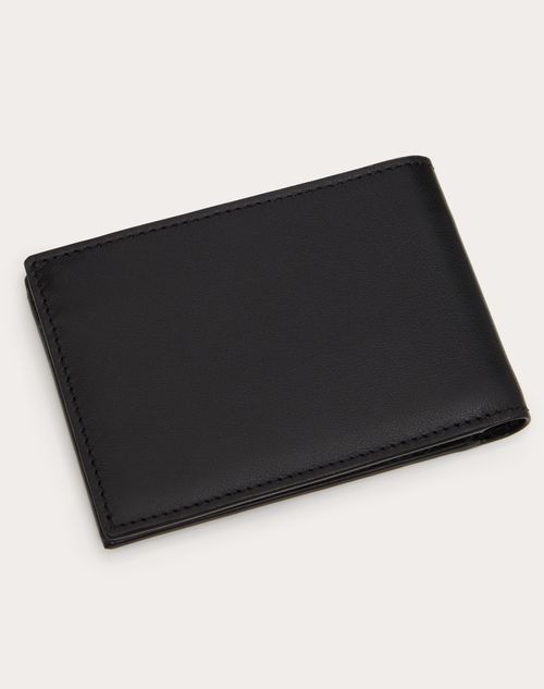 Vlogo Signature Wallet For Us Dollars for Man in Black | Valentino US
