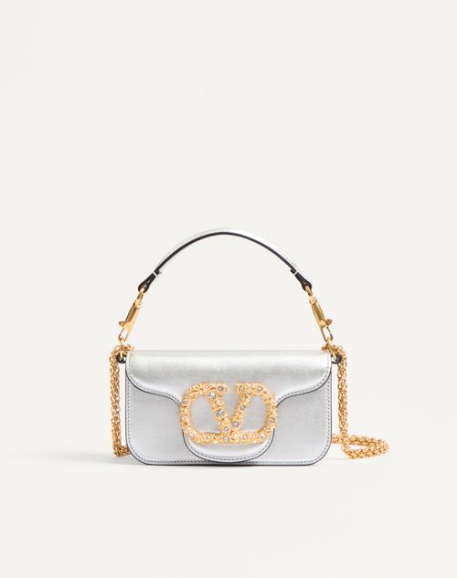Valentino Garavani Locò Small Shoulder Bag In Laminated Calfskin With ...