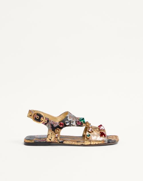 Preshoes Sandal In Apres L'hiver Jacquard Fabric With Crystals 5mm for ...