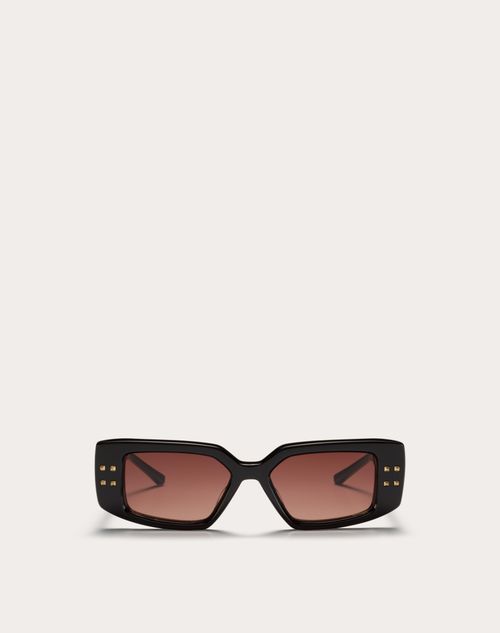V - Rectangular Acetate Frame for Woman in Black/gradient Pink ...