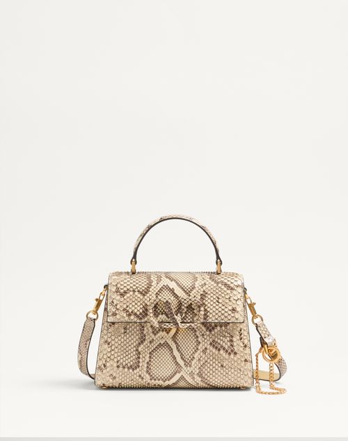 Valentino Garavani Vsling Small Python Handbag for Woman in Cream/white ...